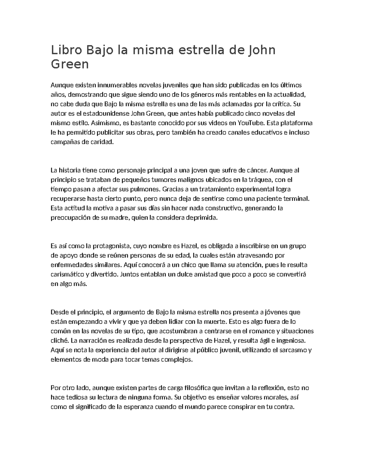 Libro Bajo la misma estrella de John Green - Libro Bajo la misma ...