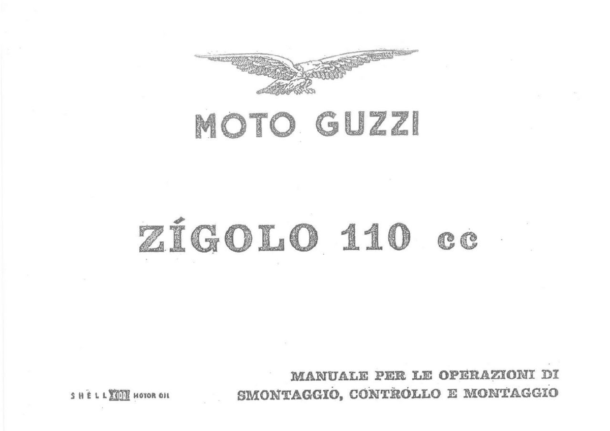 Zigolo 110 Manuale Officina - ingegneria meccanica - Studocu