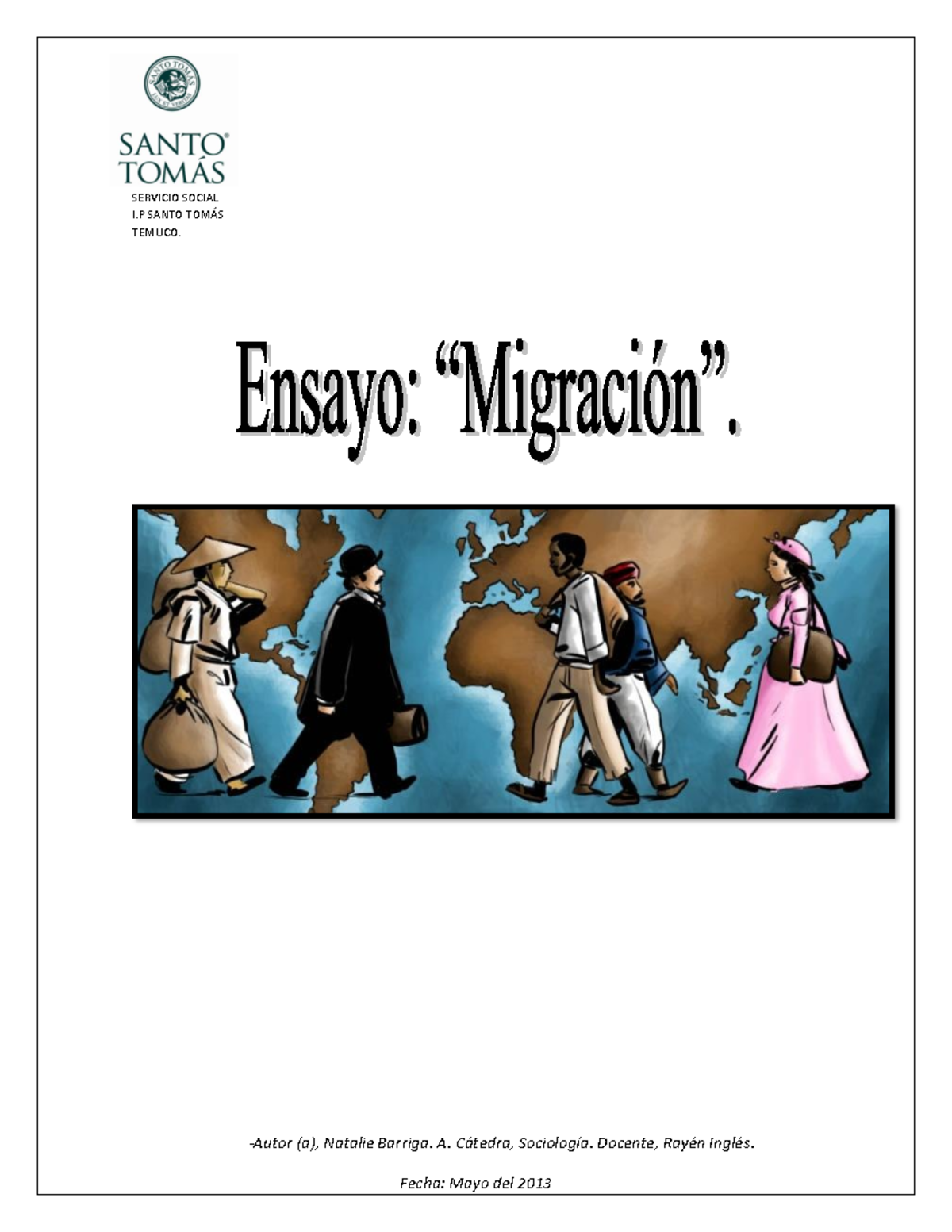 147290644 Ensayo migracion pdf -Autor (a), Natalie Barriga. A. Cátedra ...