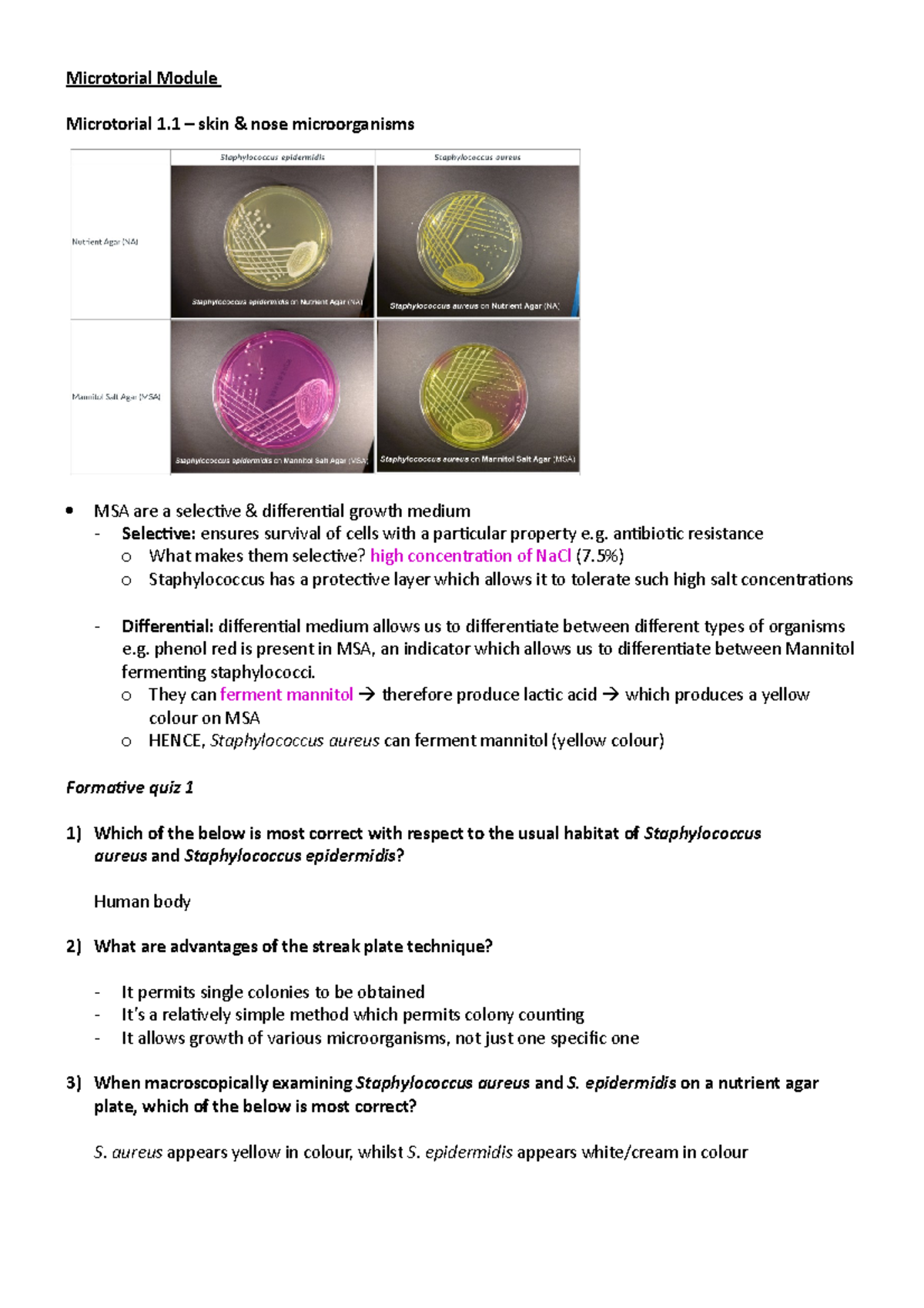 Microtorial Module Notes - Microtorial Module Microtorial 1 – skin ...