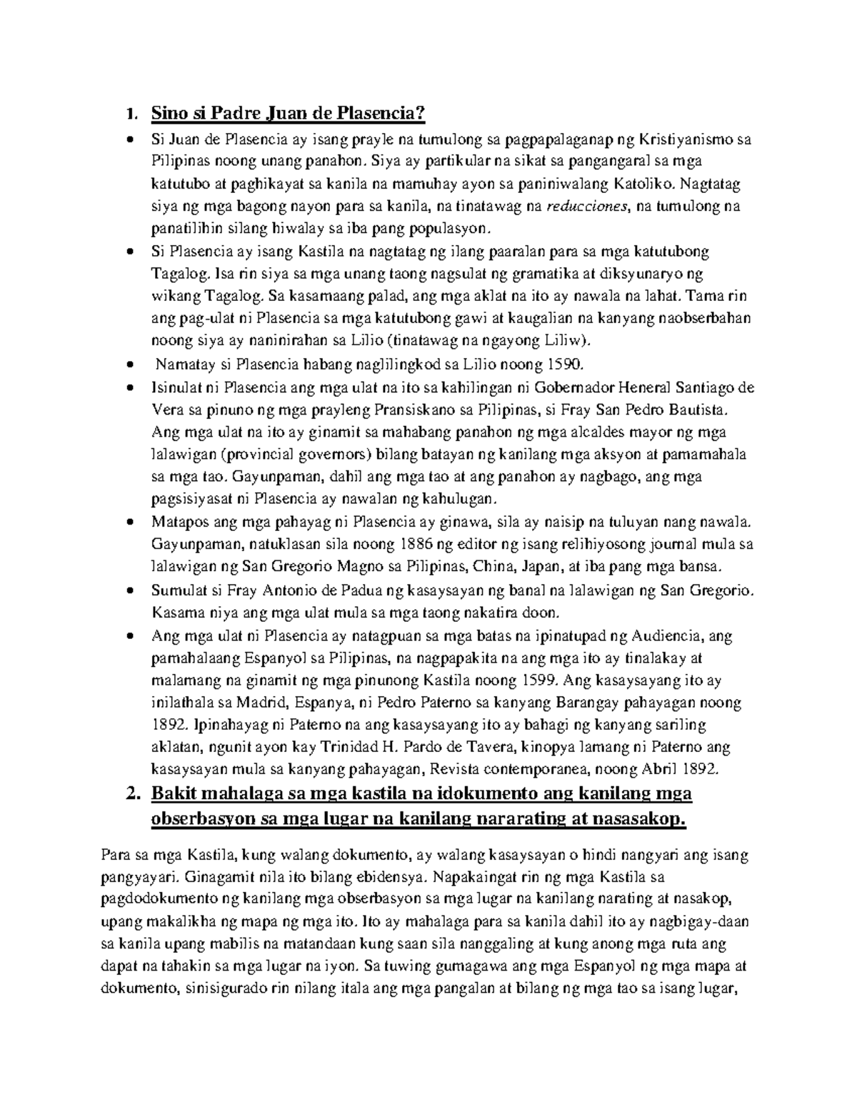Rph - Padre Plasencia - 1. Sino si Padre Juan de Plasencia? Si Juan de ...
