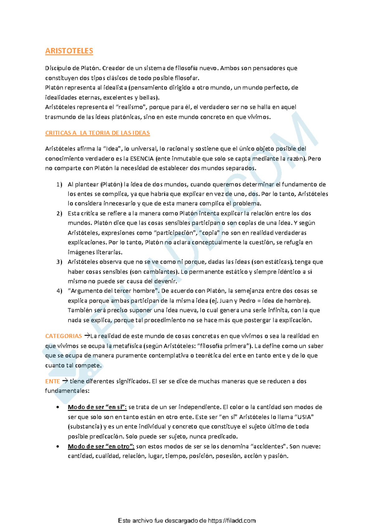 Aristoteles - DFDSFDSF - ARISTOTELES Discípulo de Platón. Creador de un ...