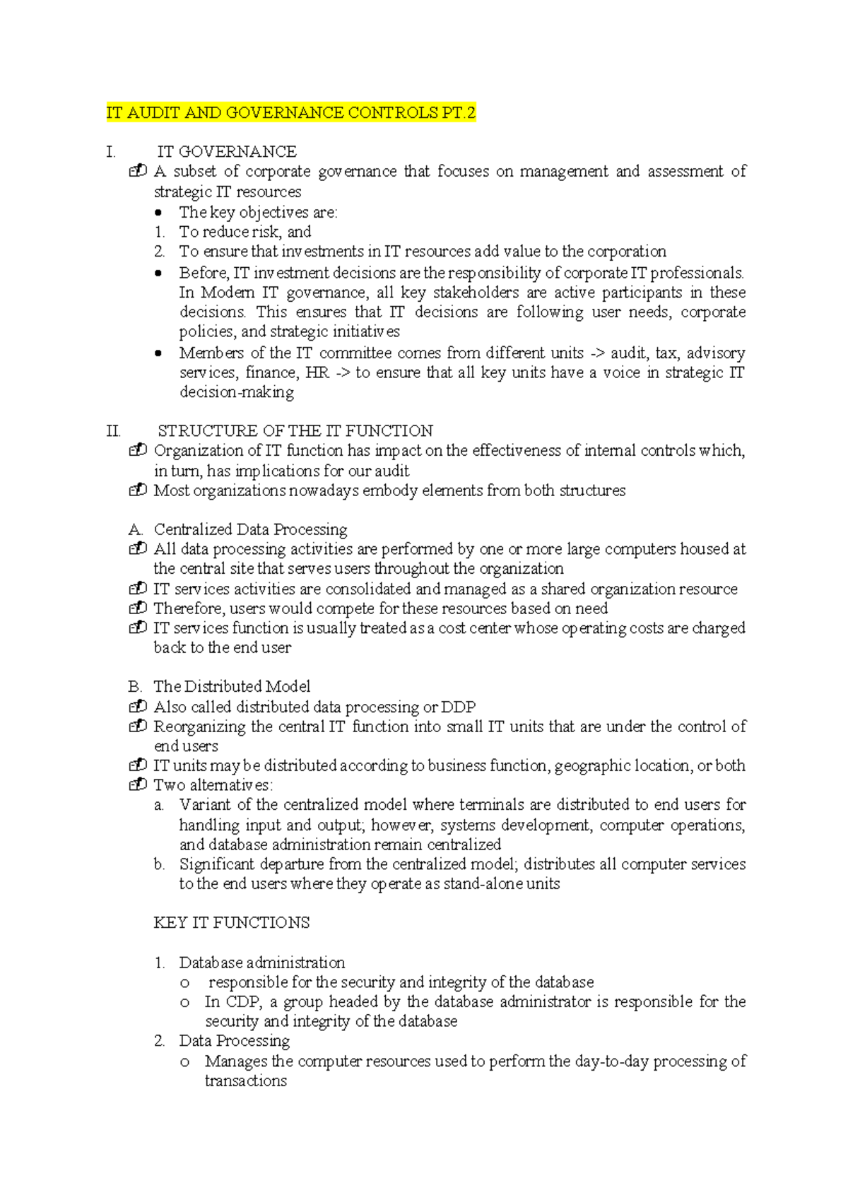 IT Audit AND Governance Controls PT - IT AUDIT AND GOVERNANCE CONTROLS ...