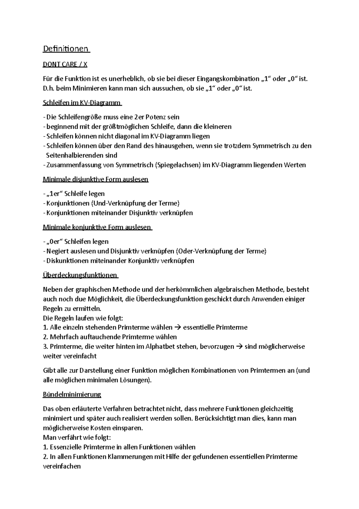 Definitionen zu Digitaltechnik - Definitionen DONT CARE / X Für die ...