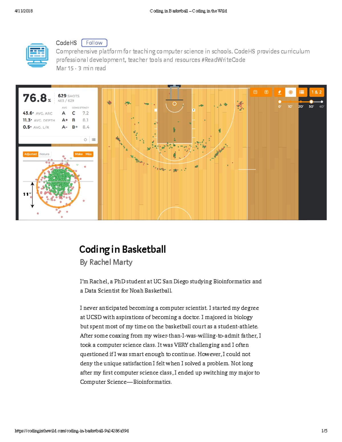 134ffc269f6d0c0f12c1423624 d836f9 - 4/11/2018 Coding in Basketball – Coding in the Wild - Studocu