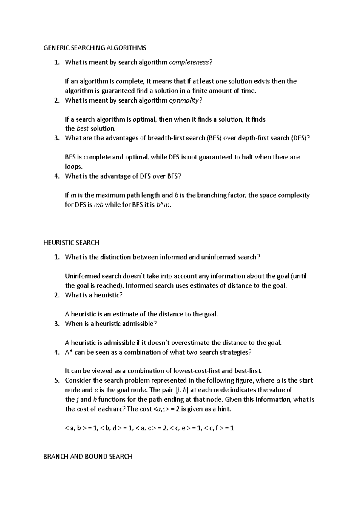 Searching Algorithms And Arc Consistency Generic Searching Algorithms What Is Meant By Search 