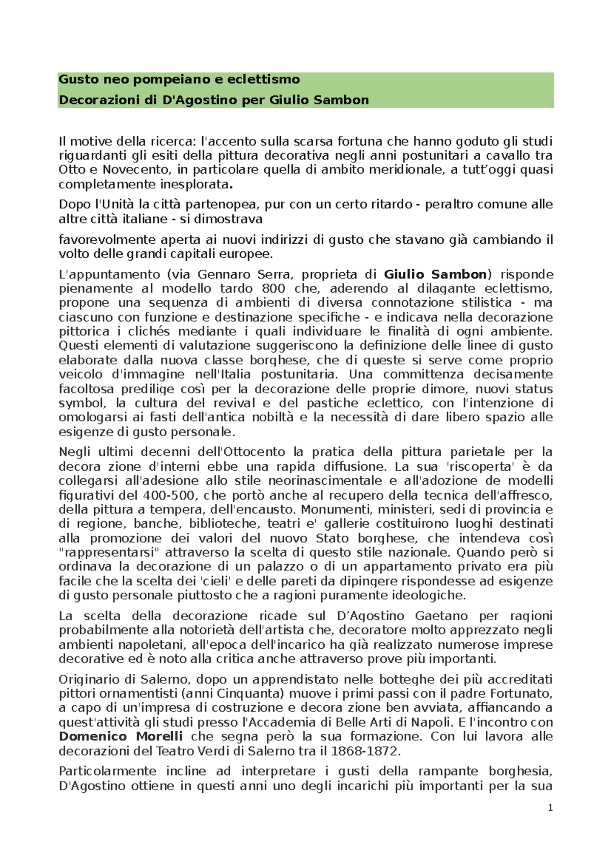 Gusto neopompeiano - Gusto neo pompeiano e eclettismo Decorazioni di D ...