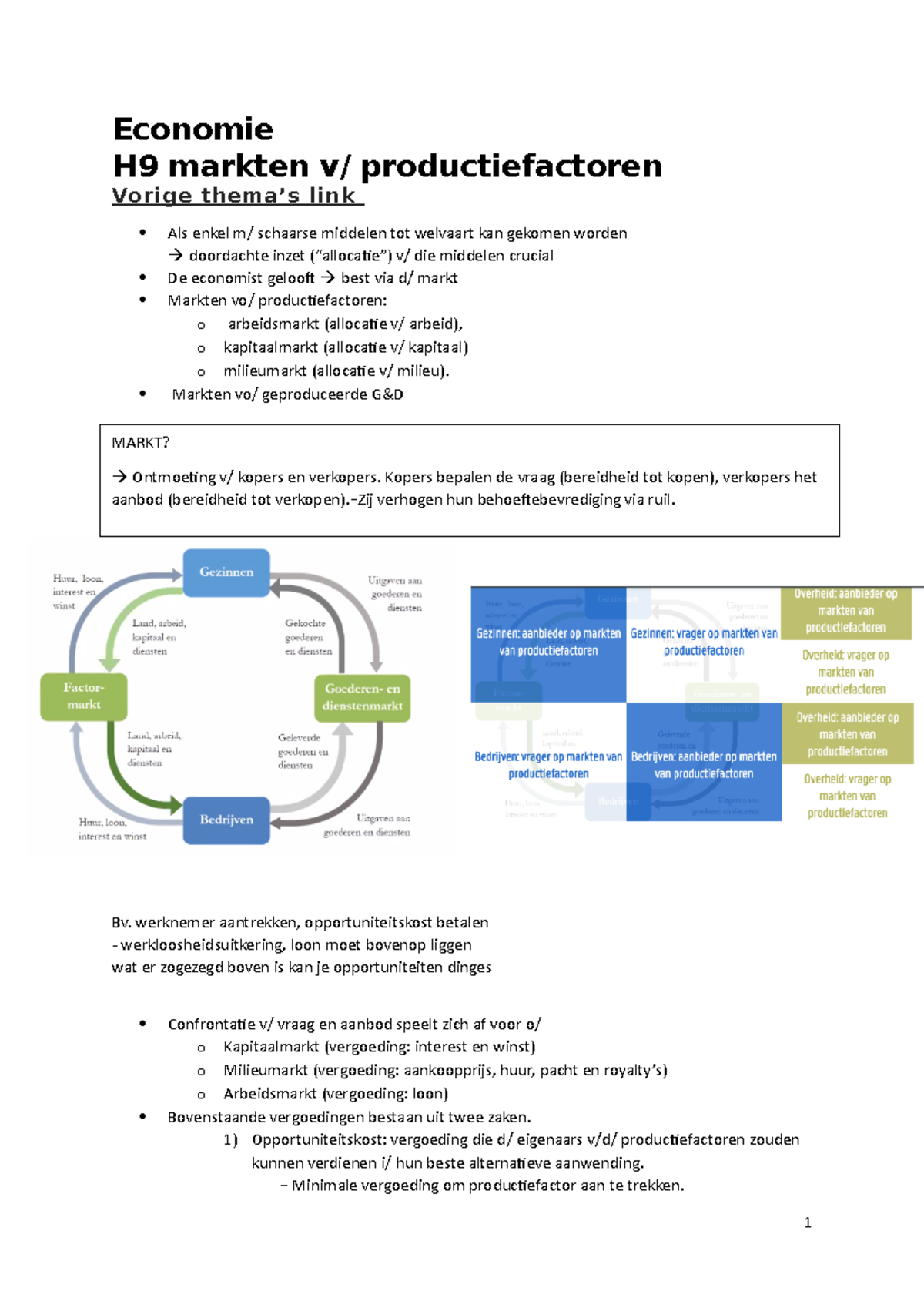 H9 Markten van productiefactoren - Economie H9 markten v ...