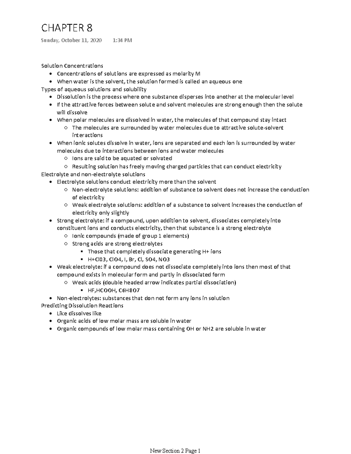Chapter 8 Unit Notes for chemistry lectures - CHEM1601 - Vandy - Studocu
