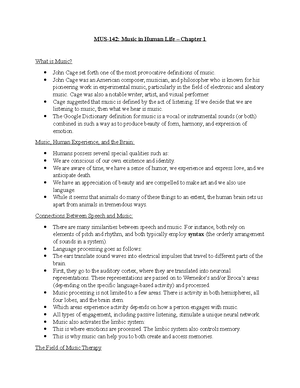 MUS-142 Music and Characterization Chapter 3 Notes - MUS-142: Music and ...