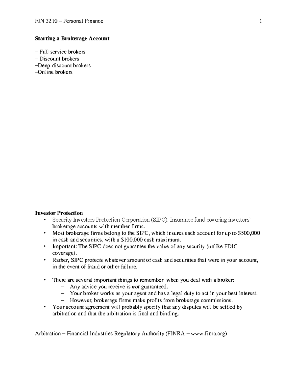 Personalfinance - Personal Finance Notes Smolira - Starting a Brokerage ...