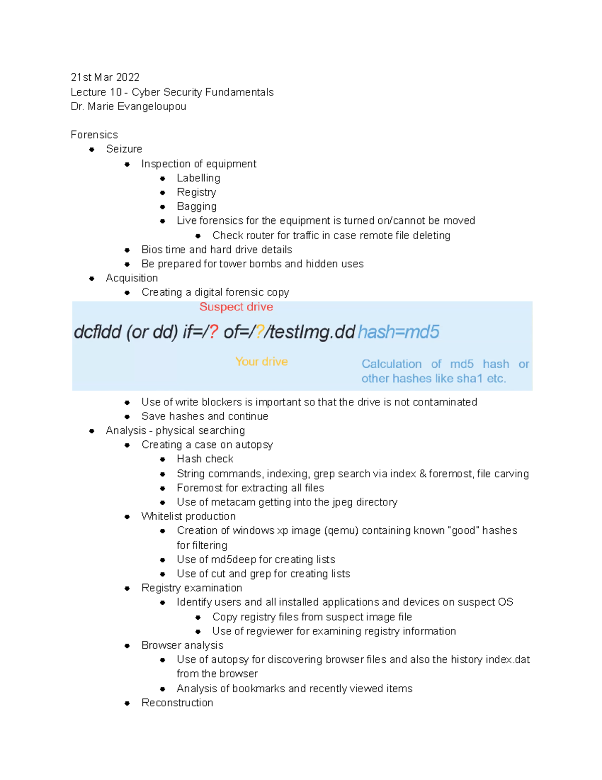 Cyber Security Fundamentals H Lecture 10 - 21st Mar 2022 - 21st Mar ...