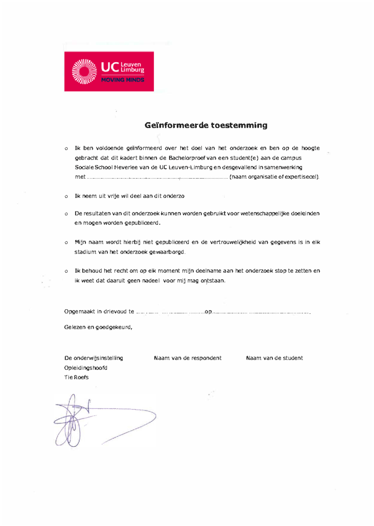 2223 Geinformeerde toestemming interview - Geïnformeerde toestemming o ...