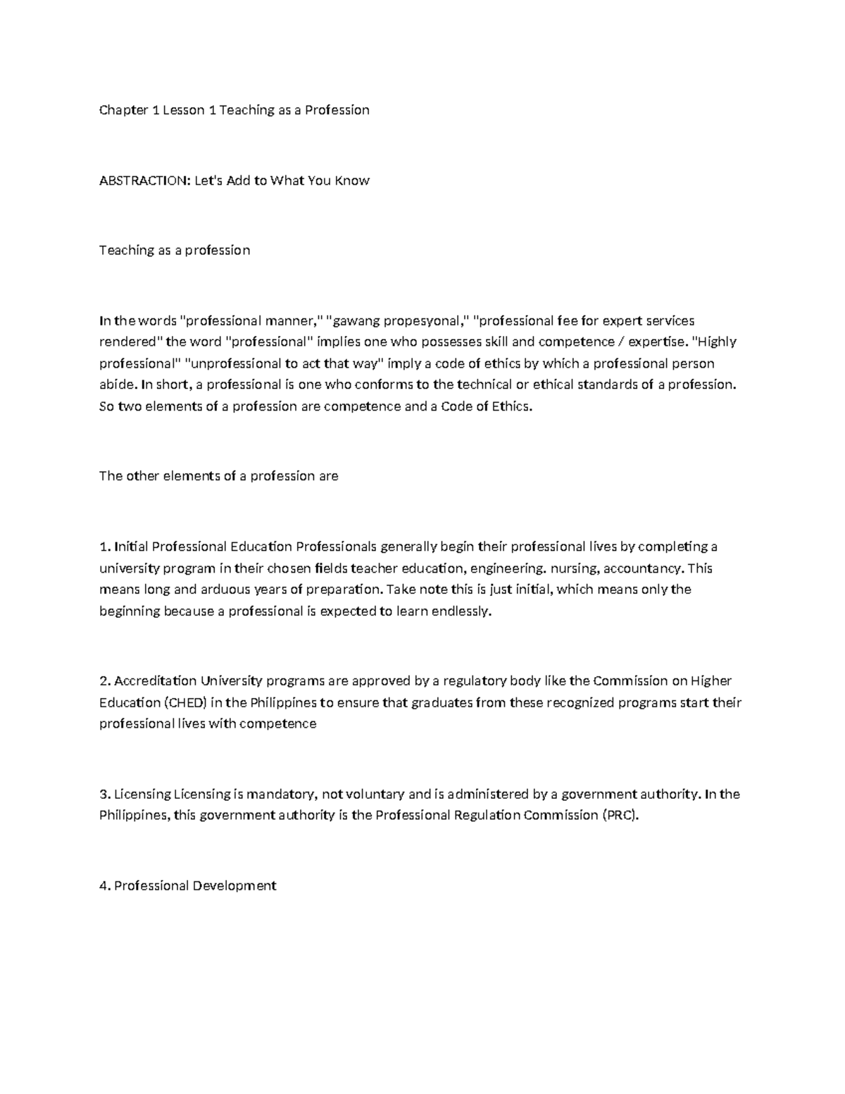 Chaptet 1 Educ 106 - It covers an introduction of Teaching as a ...