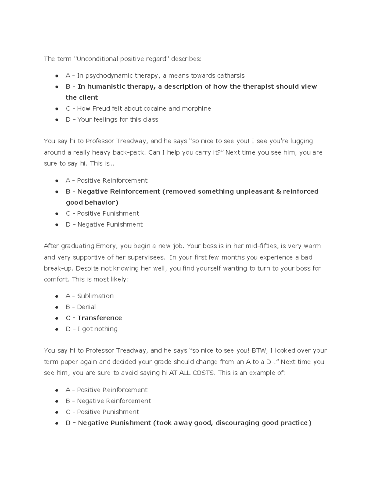 Adult Abnormal Behavior - Learning catalytics questions unit 1 - The ...