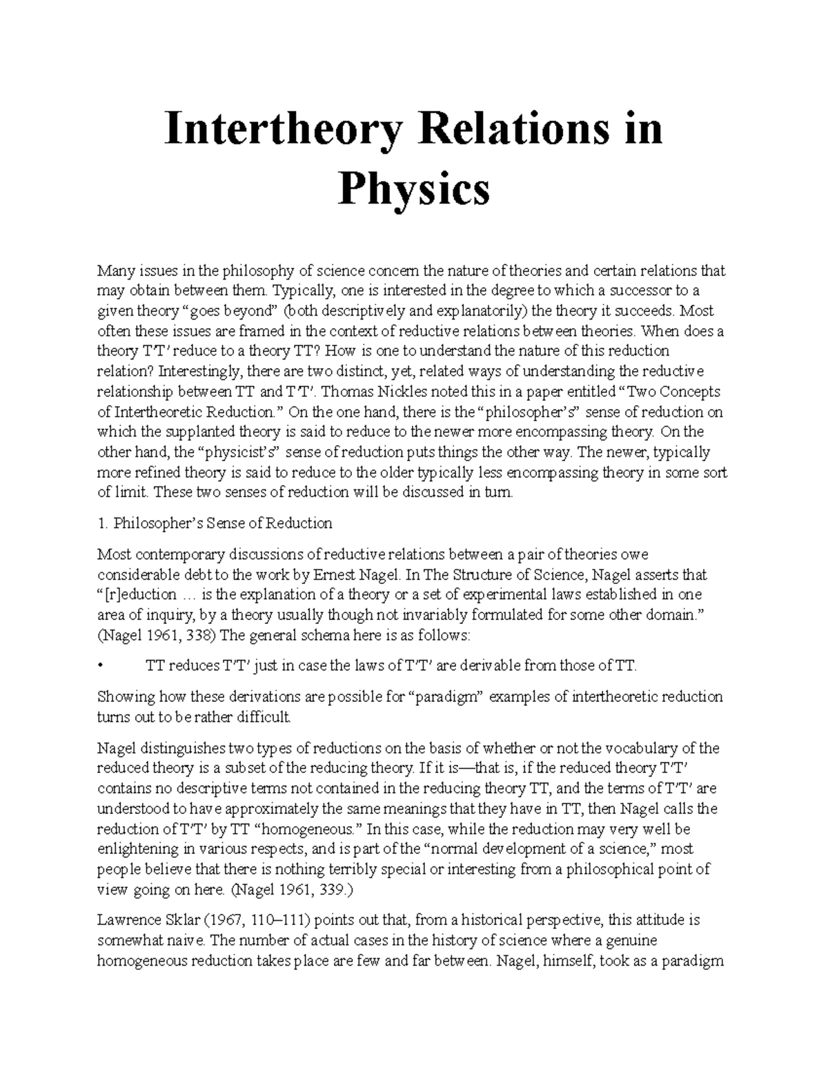 Lecture 5 Intertheory Relations in Physics - Intertheory Relations in ...
