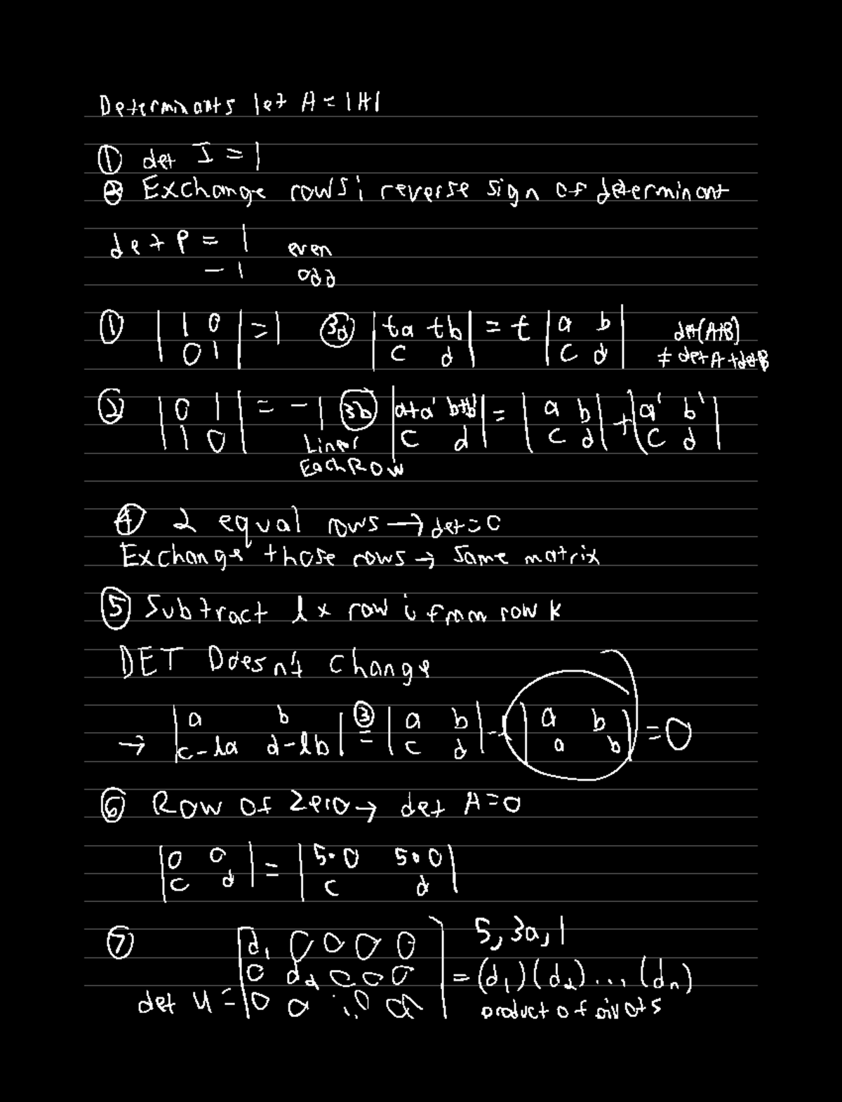Properties of Determinants - Determinants let A HI det I Exchange rows ...
