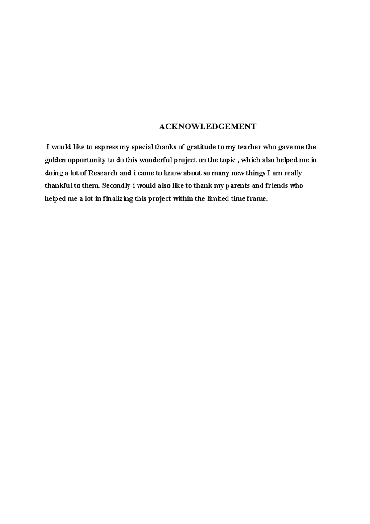 Acknowledgement - fabolus - ACKNOWLEDGEMENT I would like to express my ...