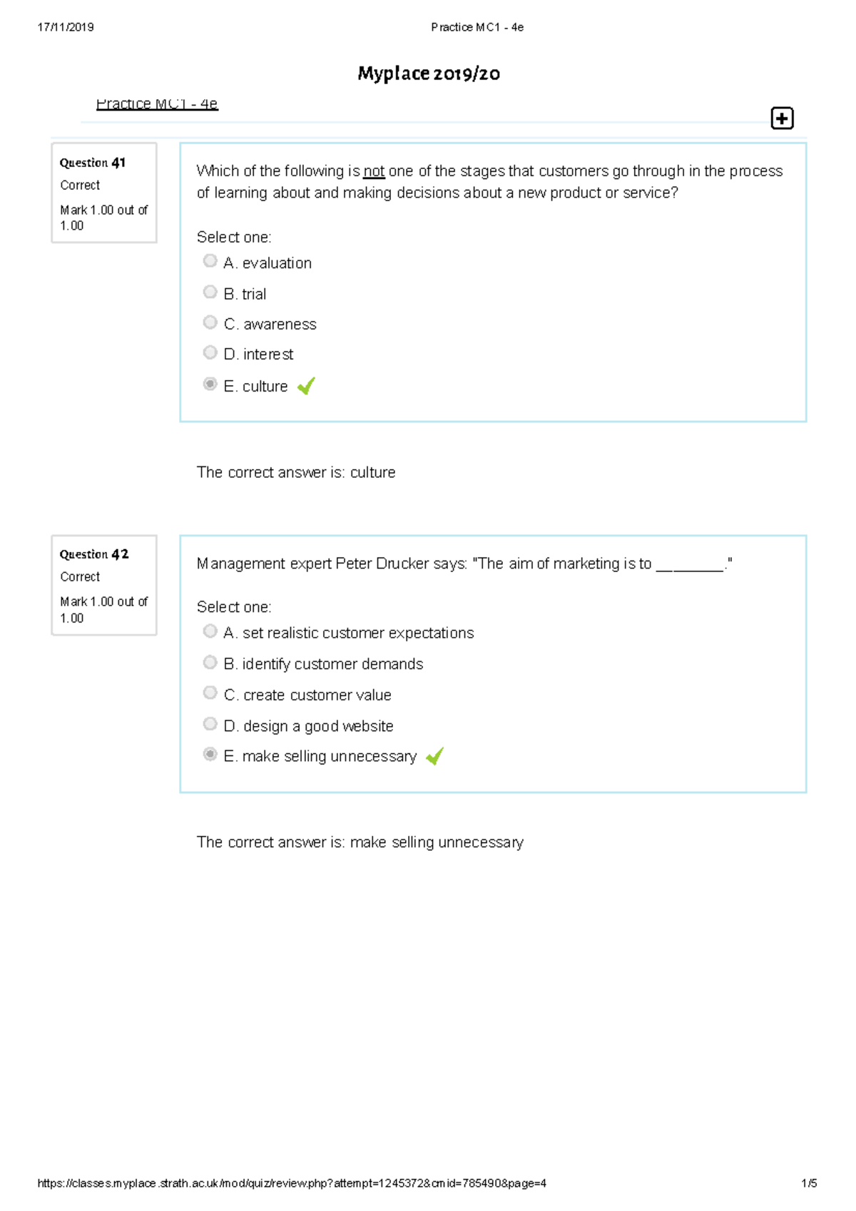 5 - Practice test helping for Marketing test for Semester 1 & 2 ...