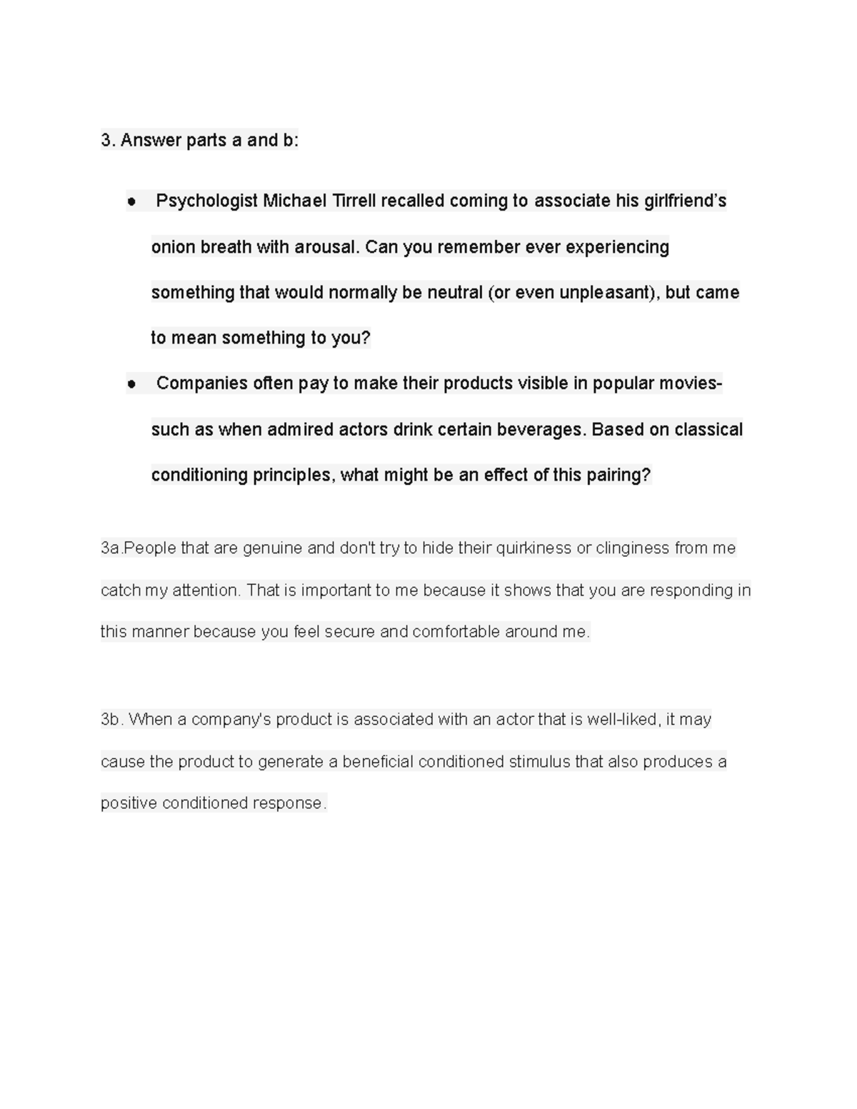 Untitled document-20 - homework - Answer parts a and b: Psychologist ...