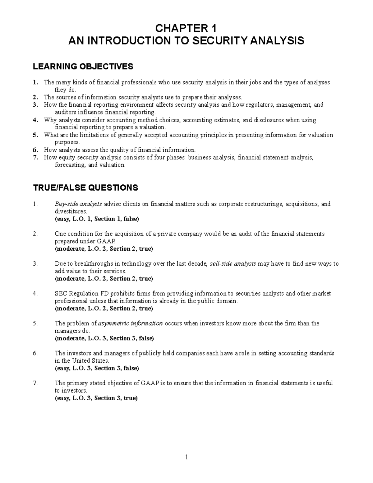 SD1-Introduction to Security Analysis - CHAPTER 1 AN INTRODUCTION TO SECURITY ANALYSIS LEARNING ...