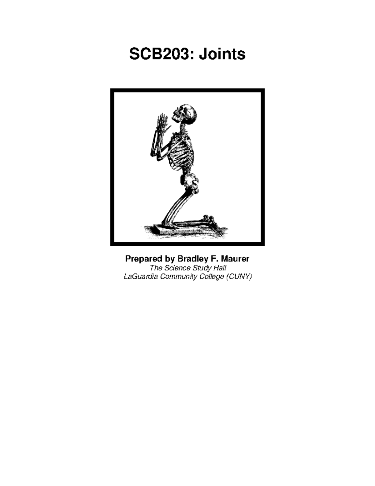 Joints 2 - Practice for bone practical - SCB203: Joints Prepared by ...