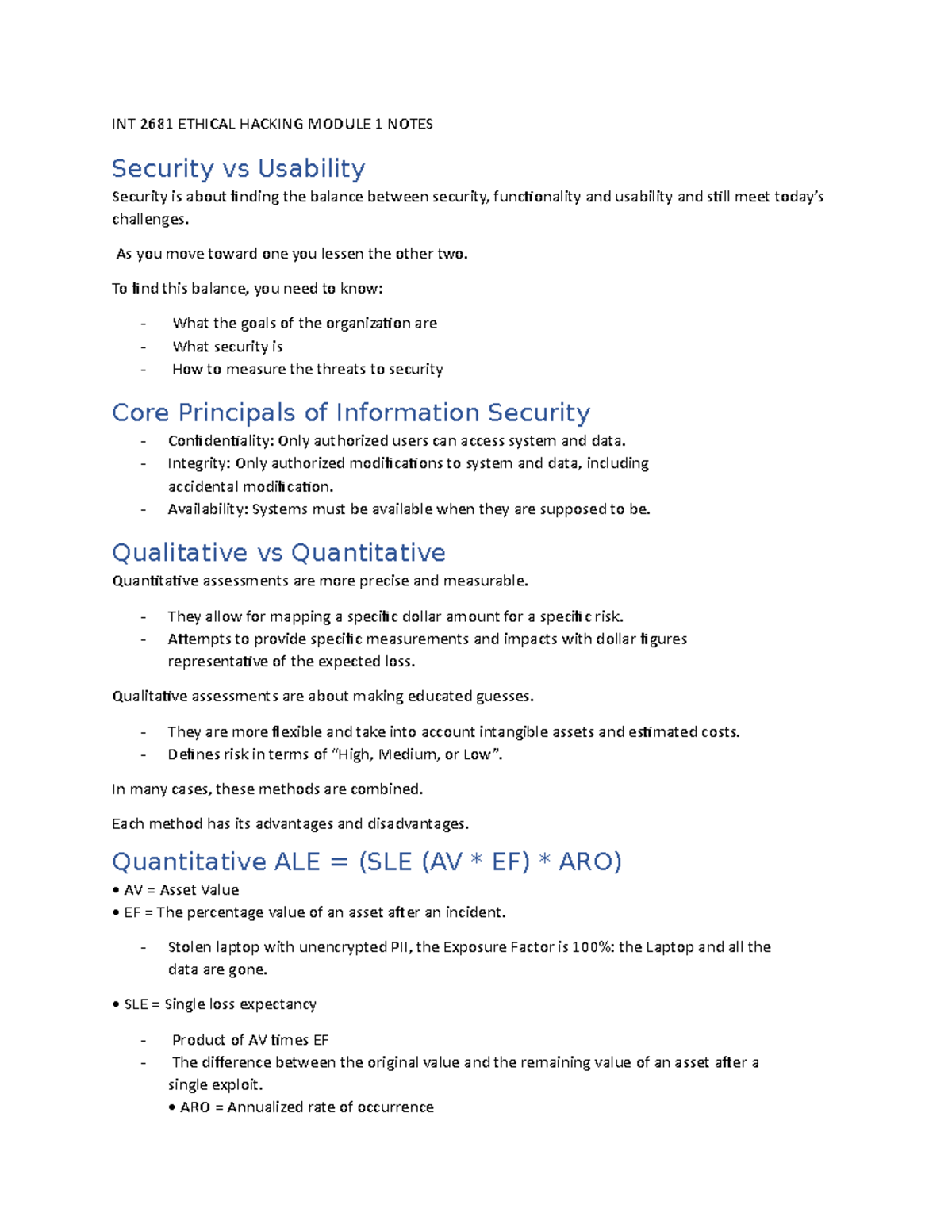 Basics of ethical hacking pt 1 - INT 2681 ETHICAL HACKING MODULE 1 ...