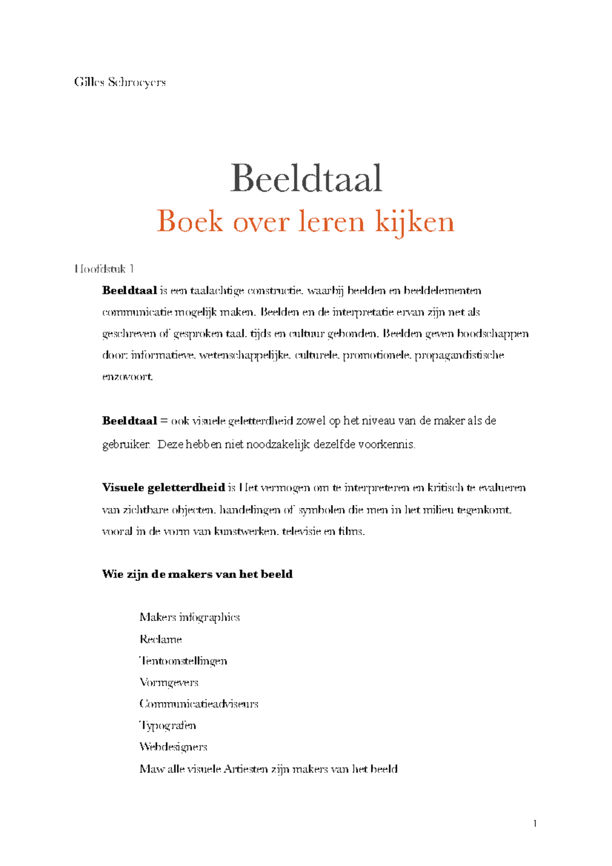 Beeldtaal samenvatting PDF - Gilles Schroeyers Beeldtaal Boek over ...