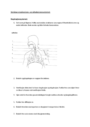 Sirkulasjonssystemet - BASP1020 - Studocu