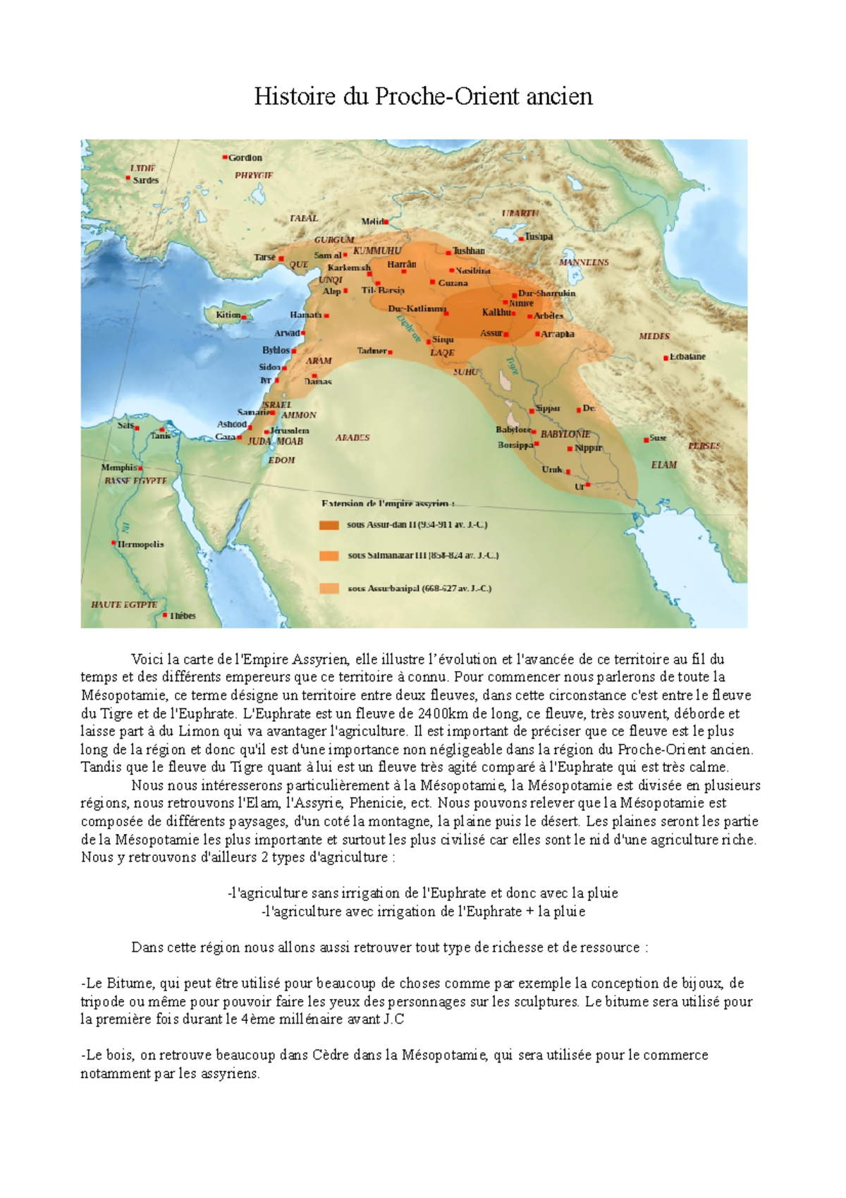PDF Hisoire du proche Orient ancien - Histoire du Proche-Orient ancien Voici la carte de l ...
