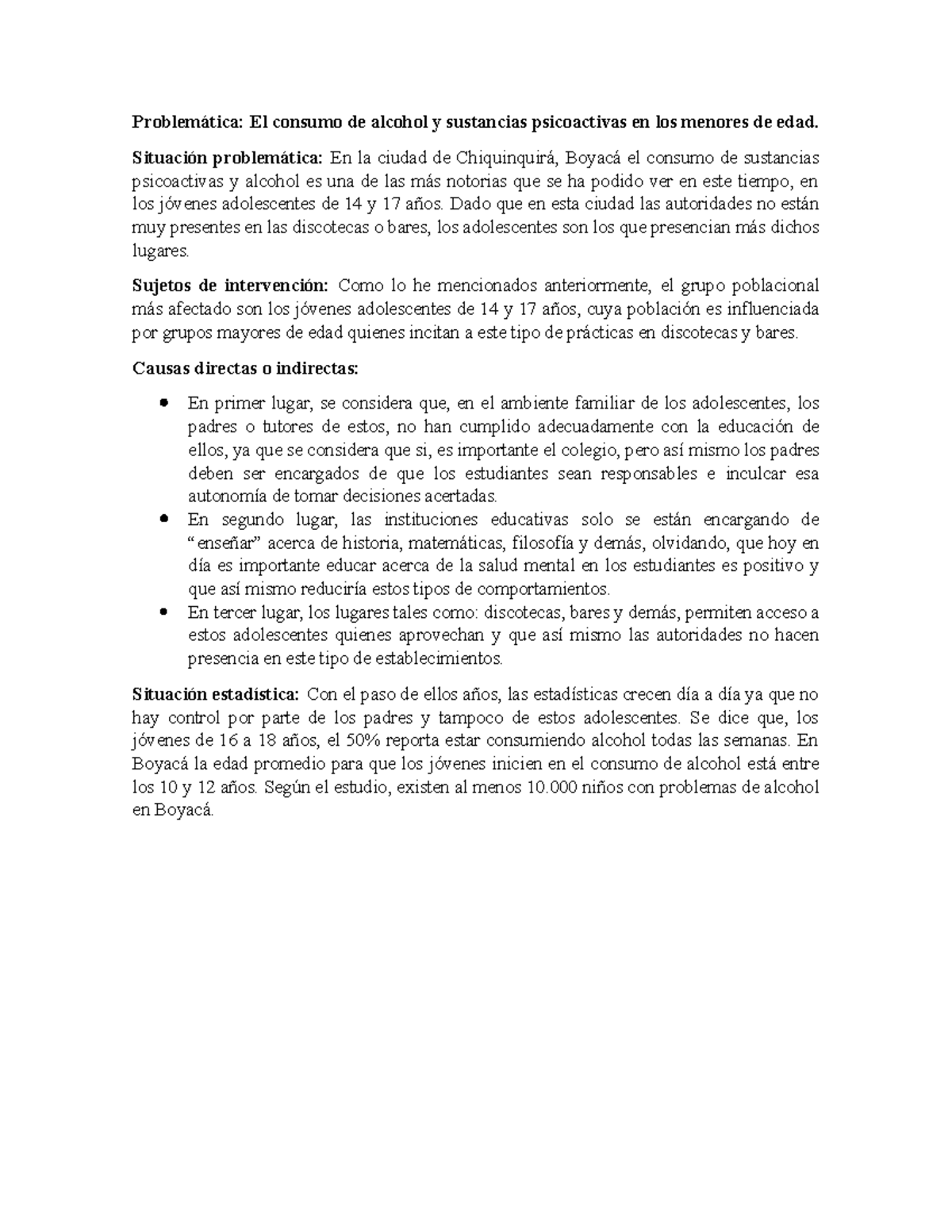 Problemática - Es una problematica que se va a desarrollar durante el ...