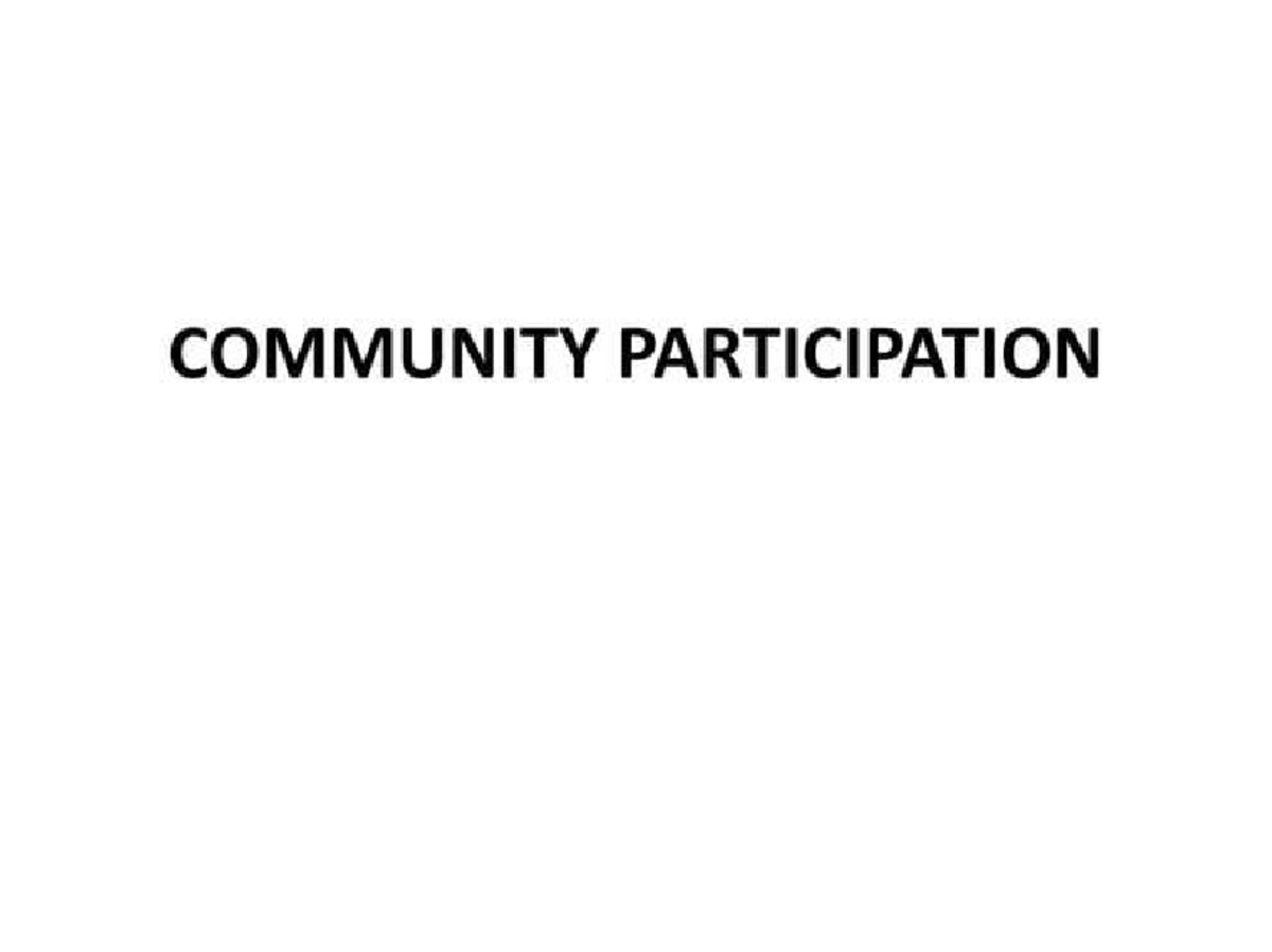 VTE221-Community-Participation - COMMUNITY PARTICIPATION OBJECTIVES At ...