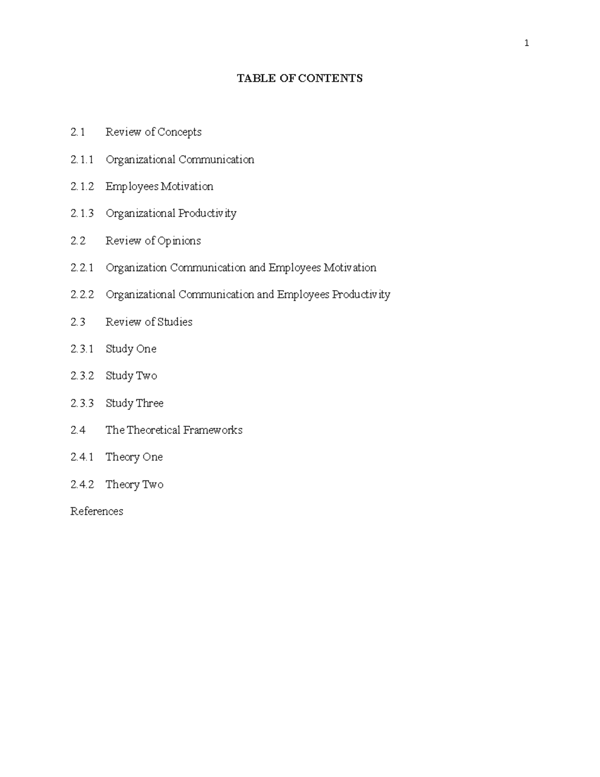 Communication Processes - TABLE OF CONTENTS 2 Review of Concepts 2.1 ...