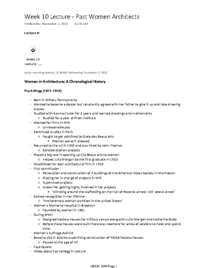 Week 10 Lecture - Contemporary Women Architects - Lecture I: Week 10 ...