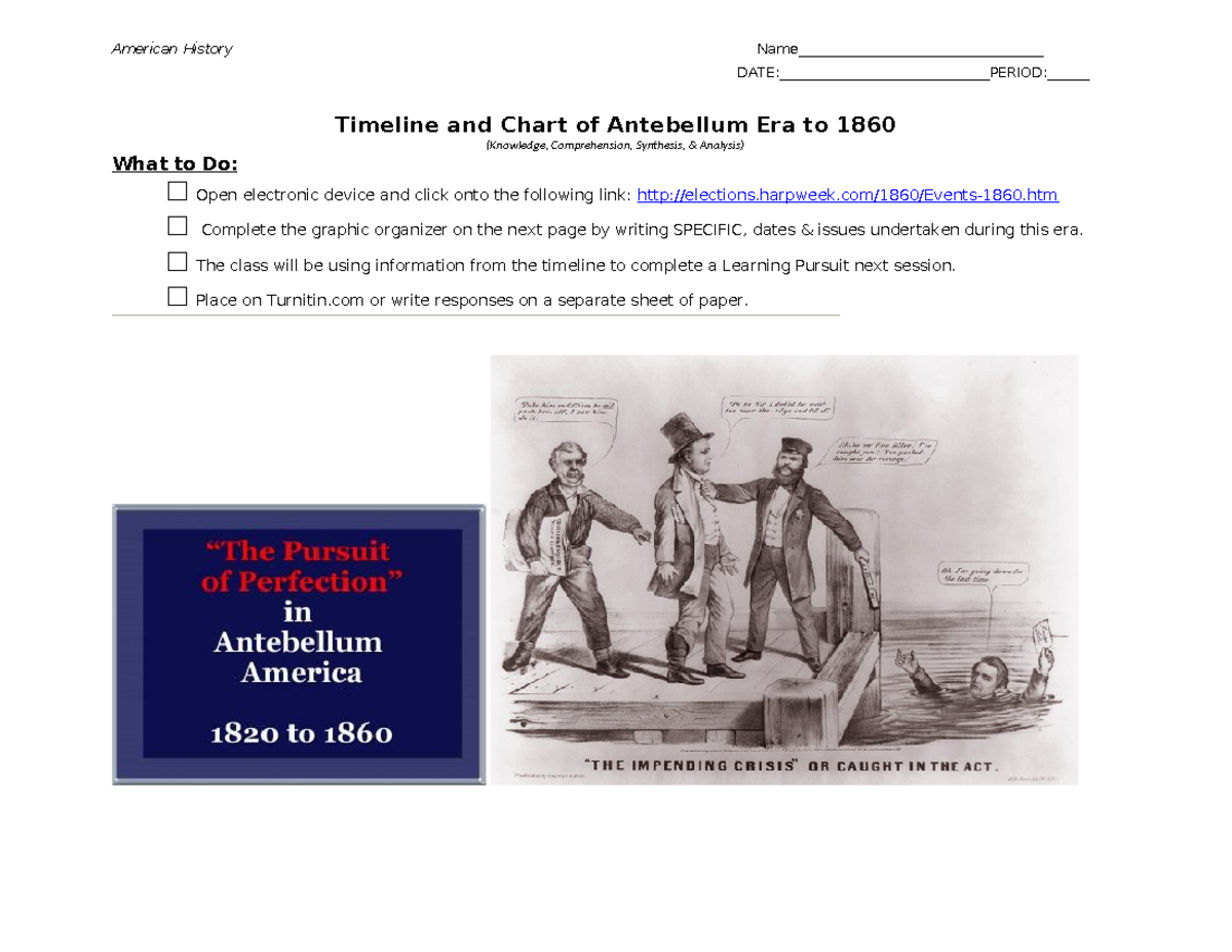 Timelineto 1860 - American History Name ...