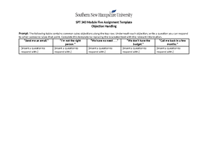 SPT 461 6-1 Final Project - FINAL PROJECT: PERSONAL REFLECTION SPT ...