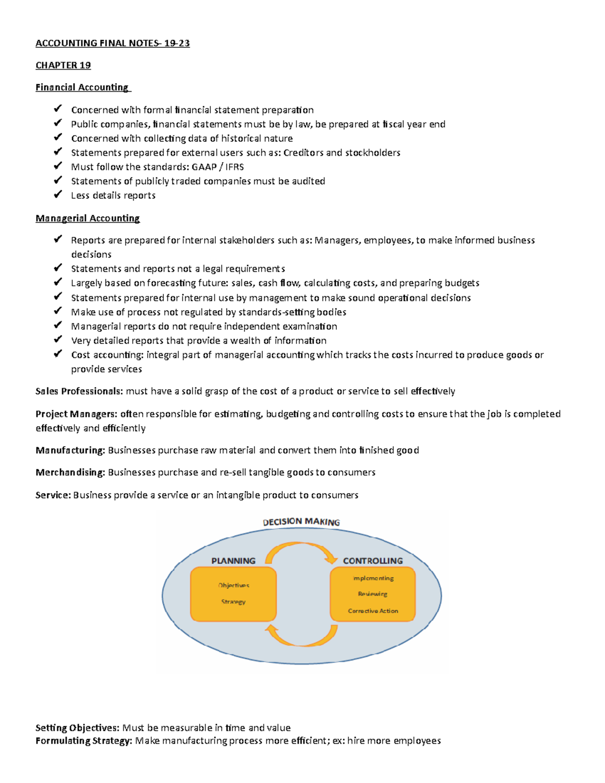 notes for the final - ACCOUNTING FINAL NOTES- 19-23 CHAPTER 19 ...