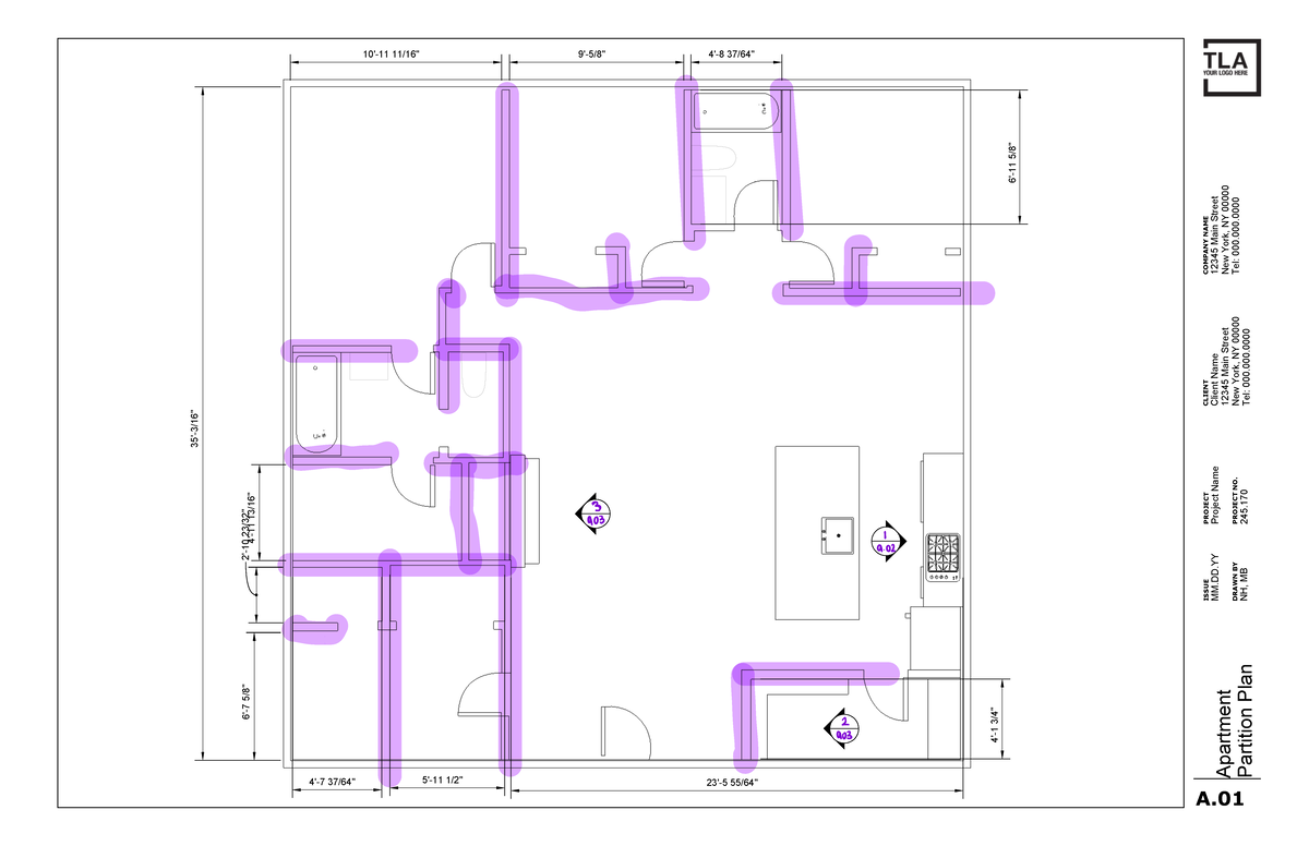Partition Plan Assignment Sheet 1 - ISSUE MM.DD DRAWN BY NH, MB CLIENT ...