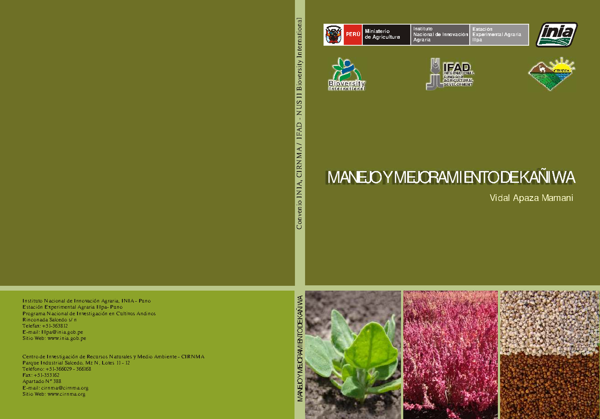 Libro Manejo y Mejoramiento Kañiwa - PERÚ Ministeriode Agricultura ...