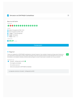 Simulador de Contpaqi® Contabilidad Revisión del intento 12 - Resumen del intento Preguntas ...