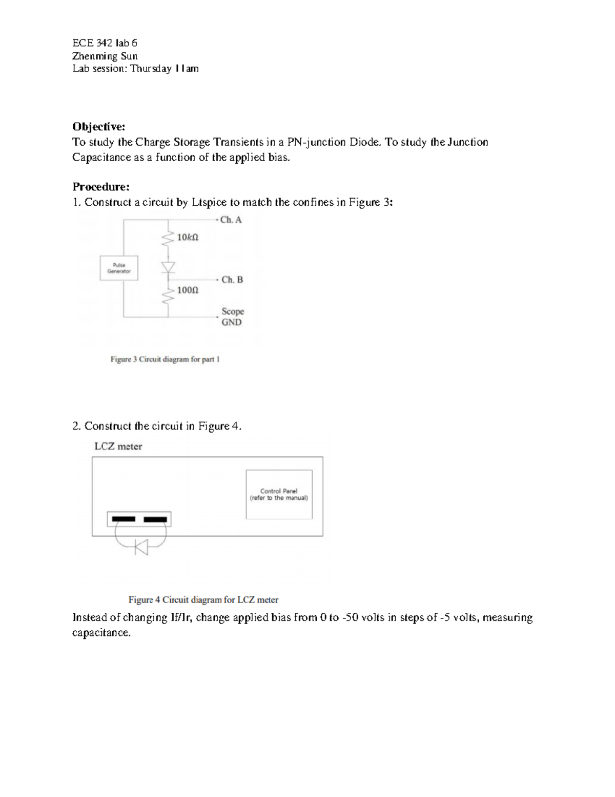 ECE 346 Lab 6 - lab6 - ECE 342 lab 6 Zhenming Sun Lab session: Thursday ...