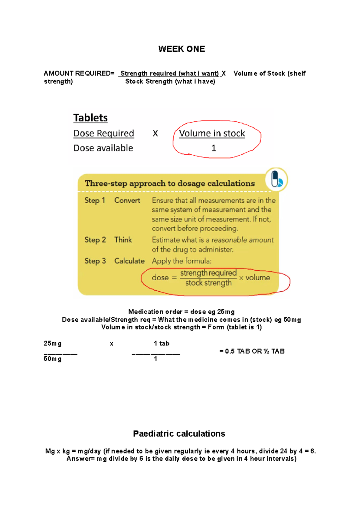 WEEK 1 - Lecture notes 1 - WEEK ONE AMOUNT REQUIRED= Strength required ...