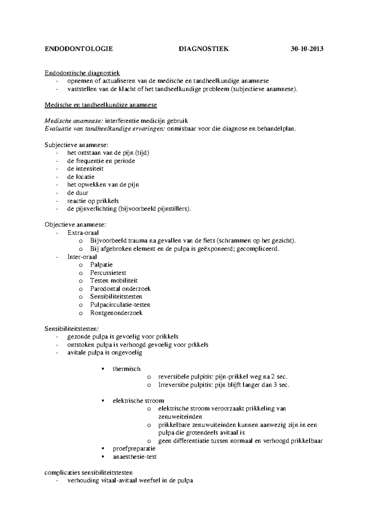 Aantekeningen: Cariologie en de harde tandweefsels, college 4 ...