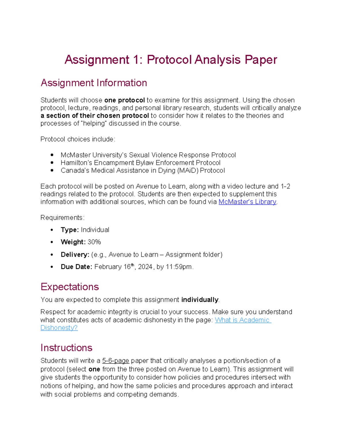 1BB3 2024 Protocol Analysis Paper Instructions and Rubric - Assignment ...