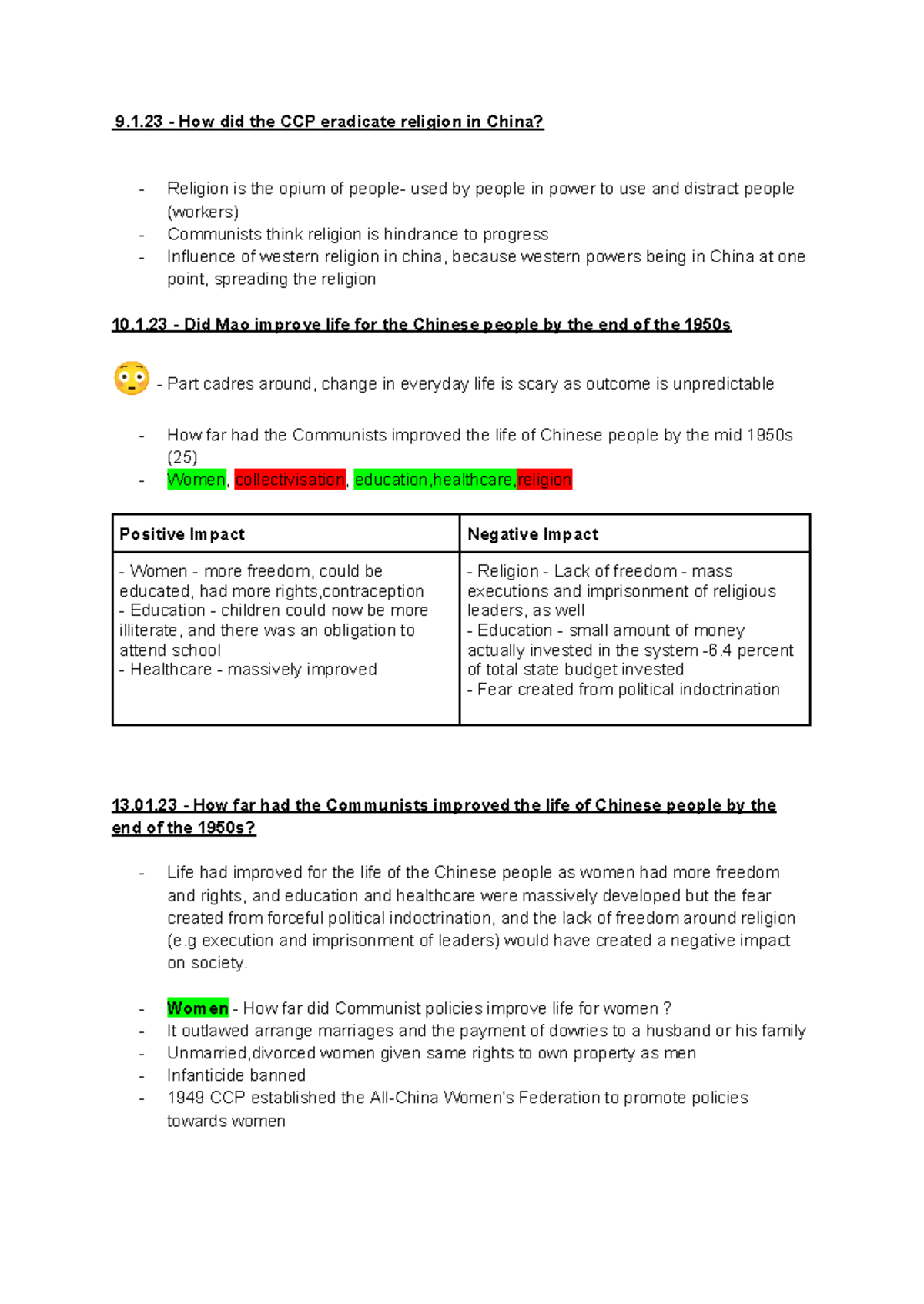 History - 2023 - 9.1 - How did the CCP eradicate religion in China ...