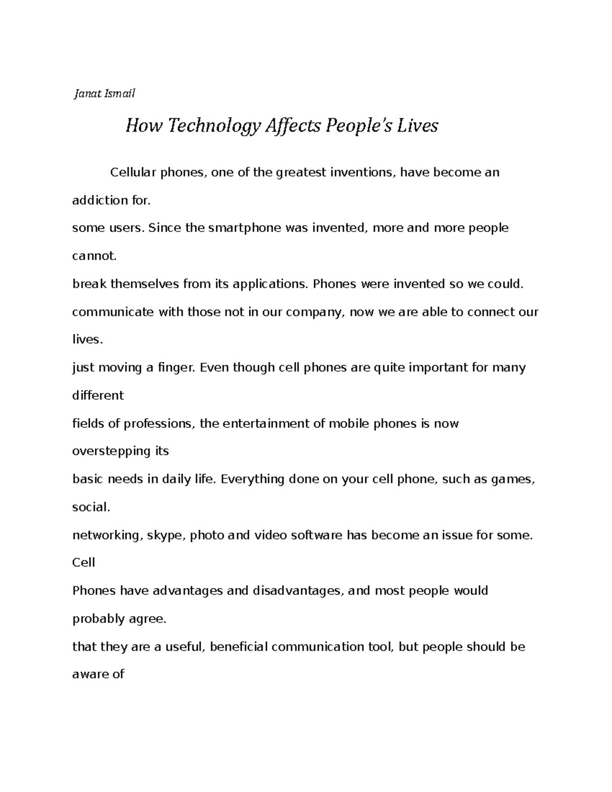 How Technology Affects People - Janat Ismail How Technology Affects ...