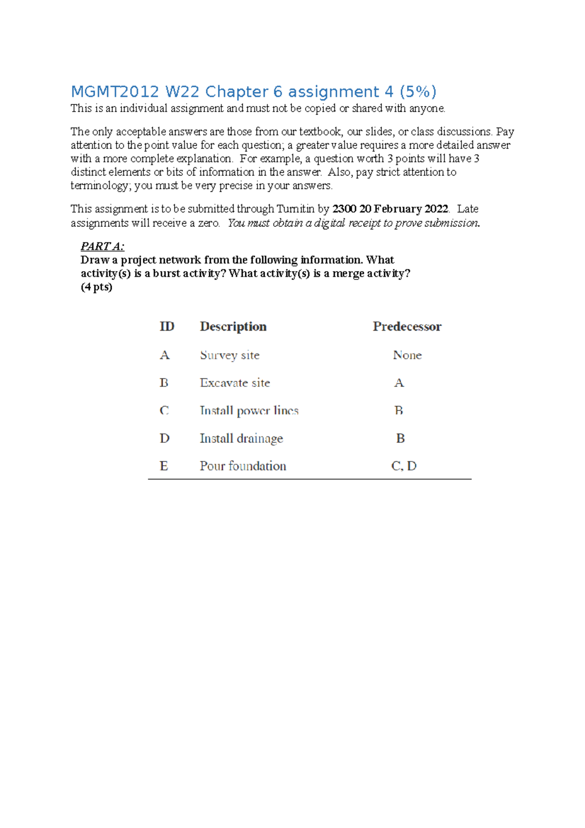 Assignment 4 chapter 6 - Lecture notes 2 - MGMT2012 W22 Chapter 6 ...