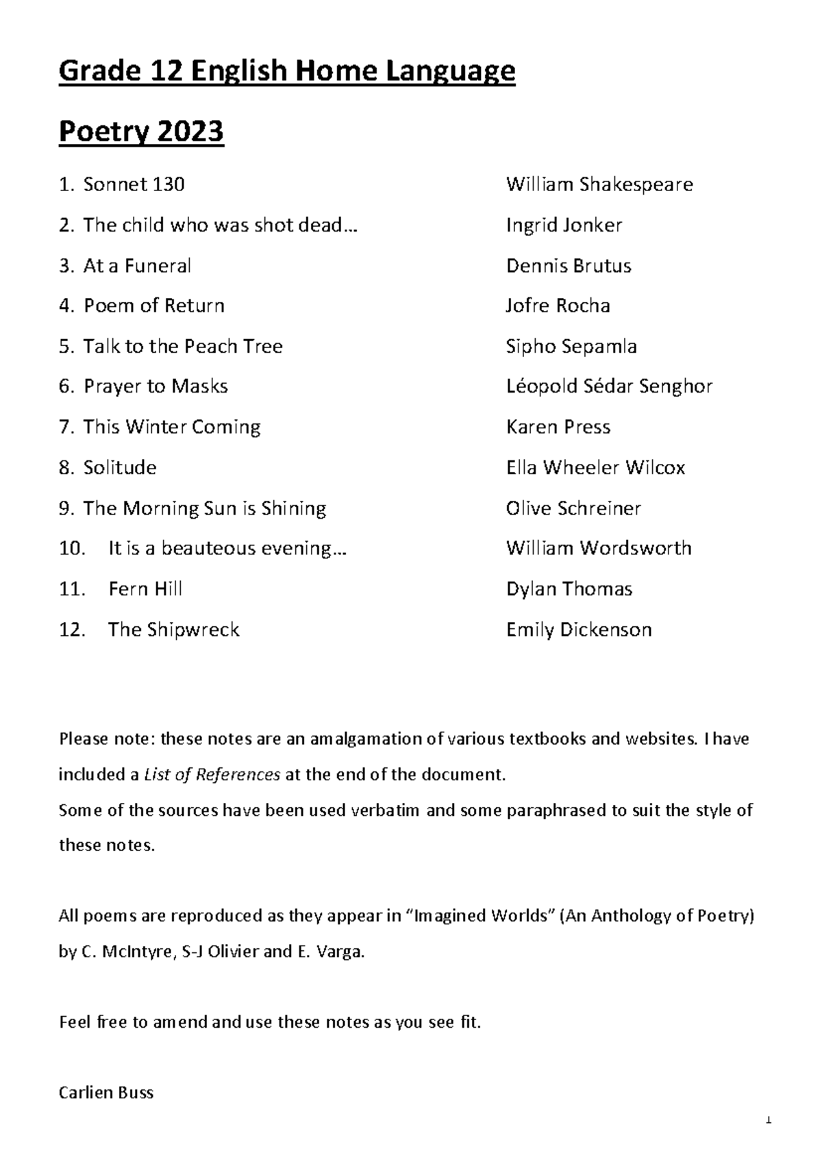 649480187 GR 12 Poetry 2023 Guidelines - Grade 12 English Home Language ...