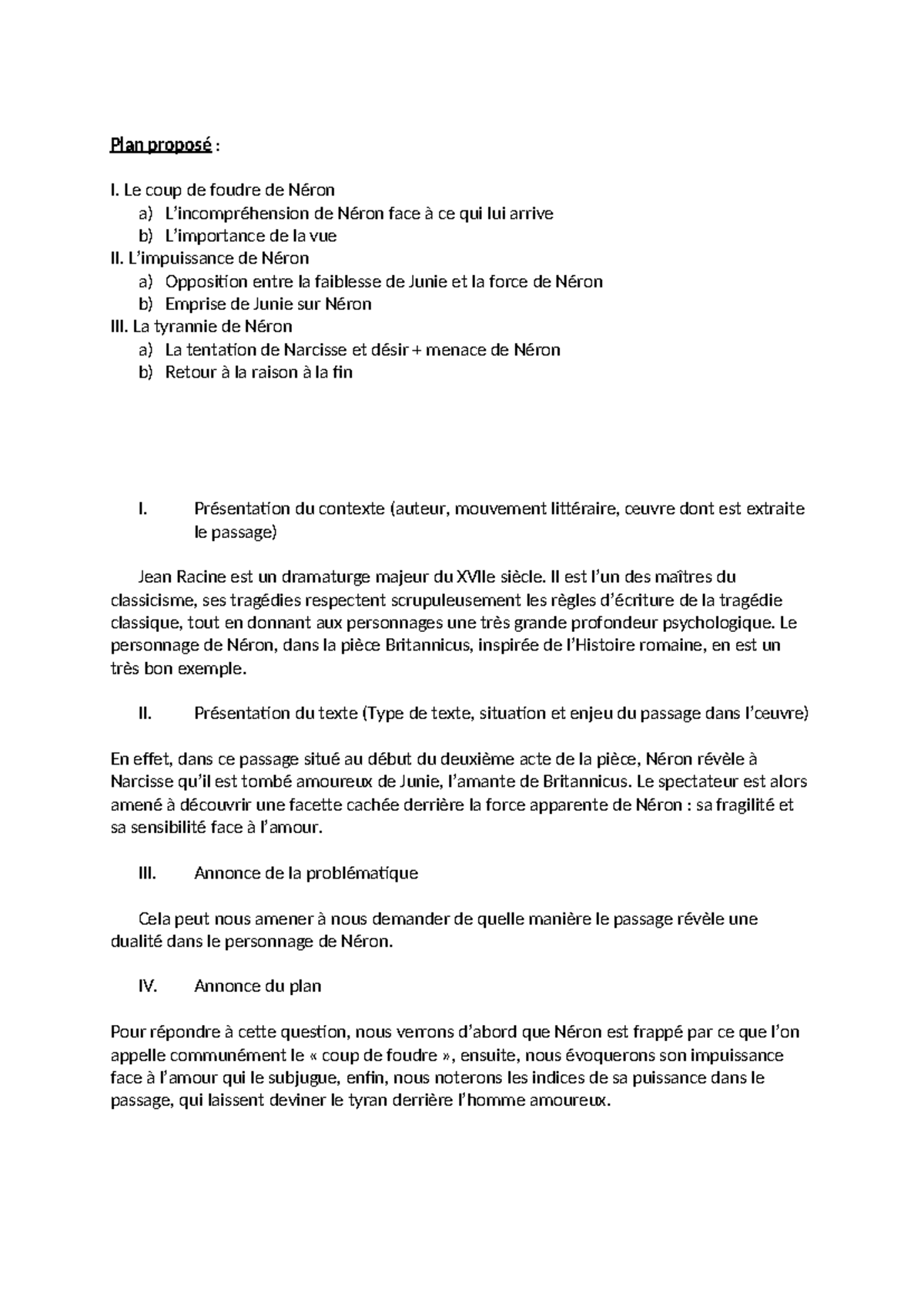 Exercice redaction introduction corrige - Plan proposé : I. Le coup de ...