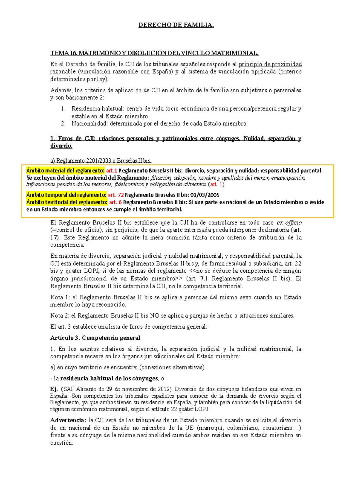 TEMA 16. Matrimonio y disolución del vínculo matrimonial - DERECHO DE ...